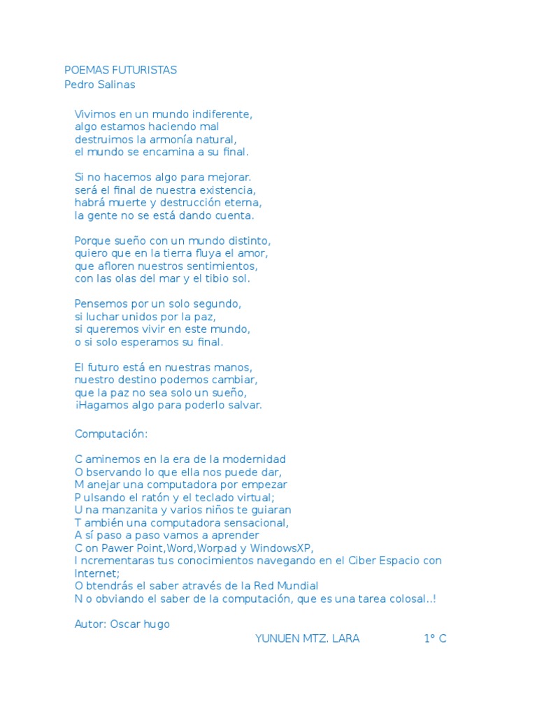 Poemas Futuristas | PDF