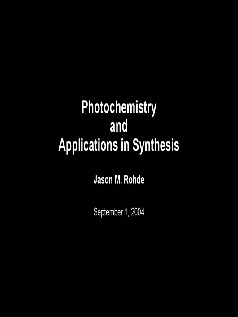 Photochemistry for Chemists | PDF