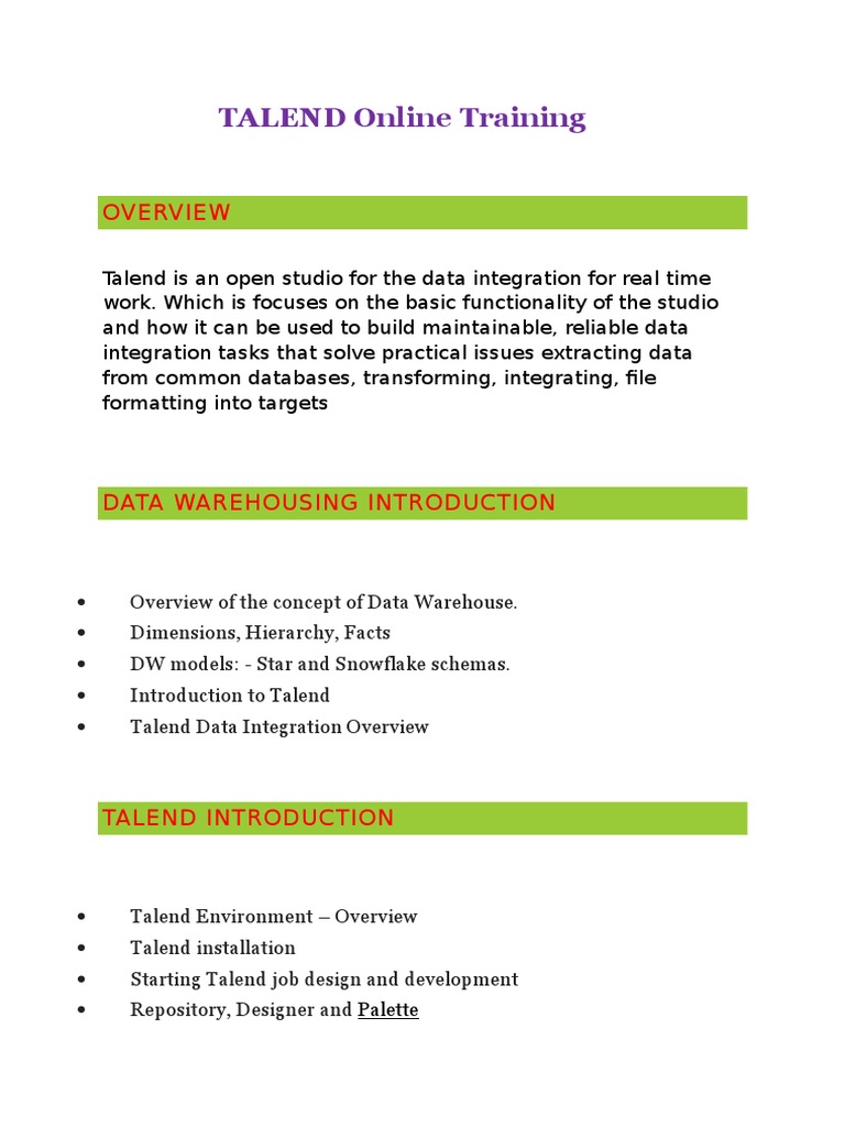 TaLend Online Training | PDF | Data Warehouse | Computer Data