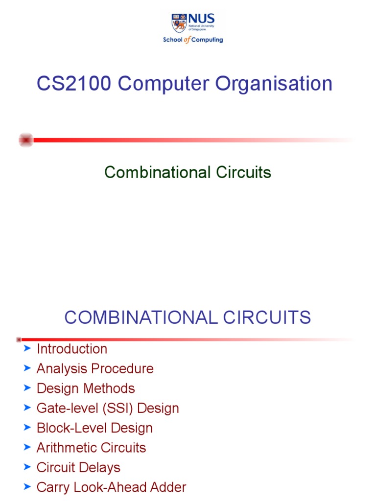 Cs2100 6 Combinational Circuits Pdf Integrated Circuit Digital Electronics