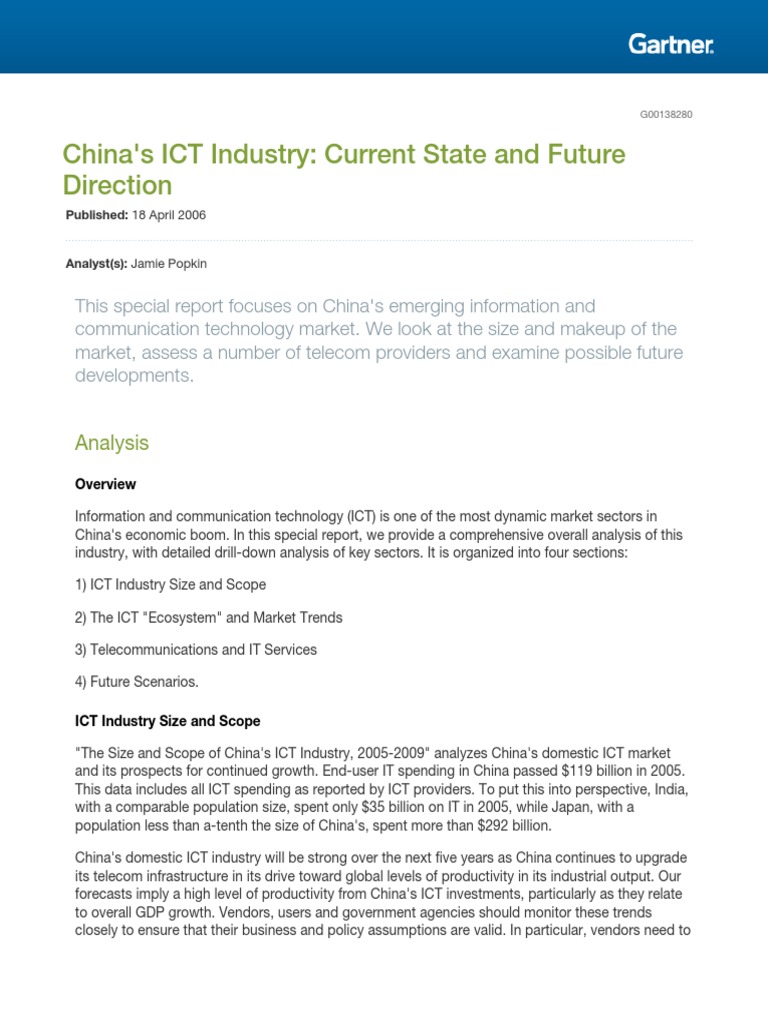 Chinas Ict Industry Current 138280 PDF | PDF | China | World Politics