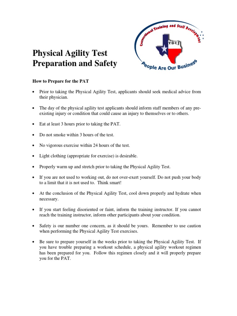 Prepare for the PAT Physical Agility Test | PDF | Musculoskeletal ...