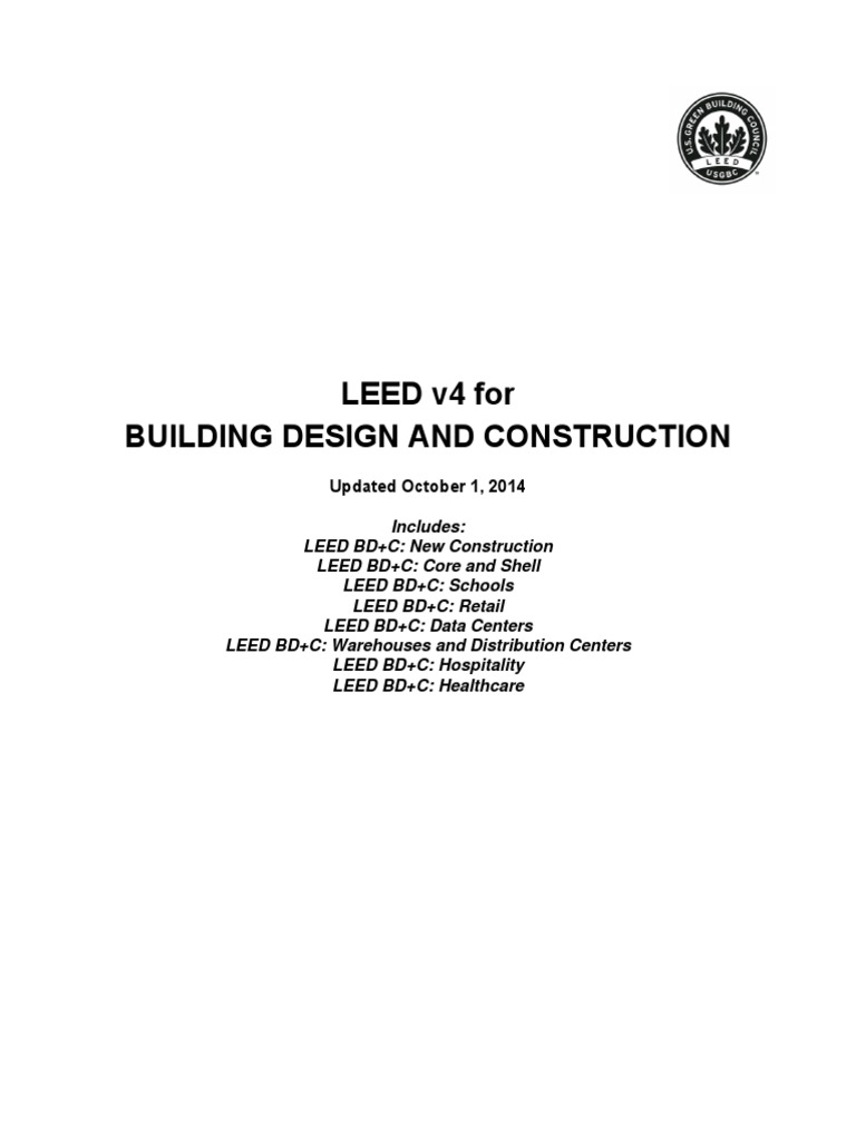 LEED v4 BDC - 10 01 14 - Current | PDF | Leadership In Energy And ...
