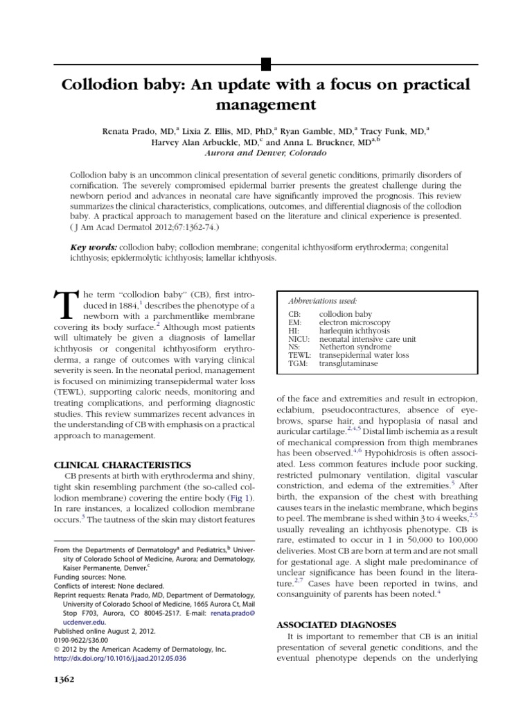 Collodion Baby | PDF | Neonatal Intensive Care Unit | Genetic Testing