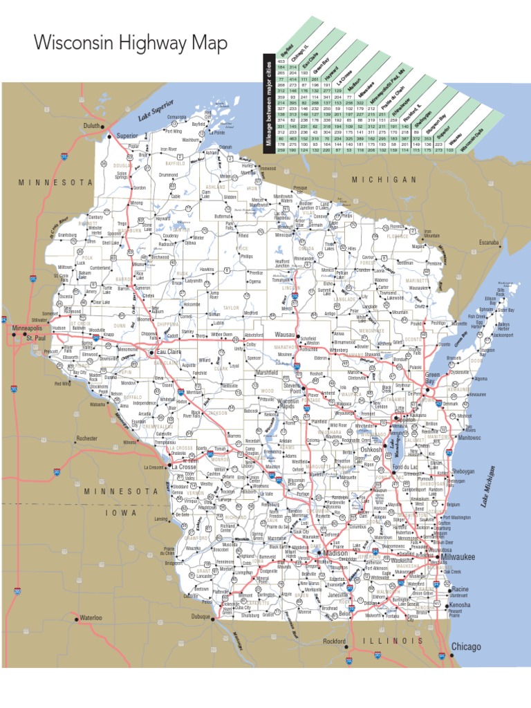 WI Entire State Map | PDF | Nature