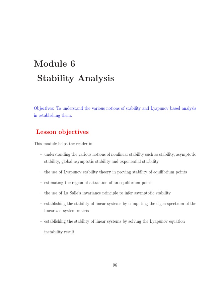 6 Stability Analysis | PDF | Stability Theory | Systems Science