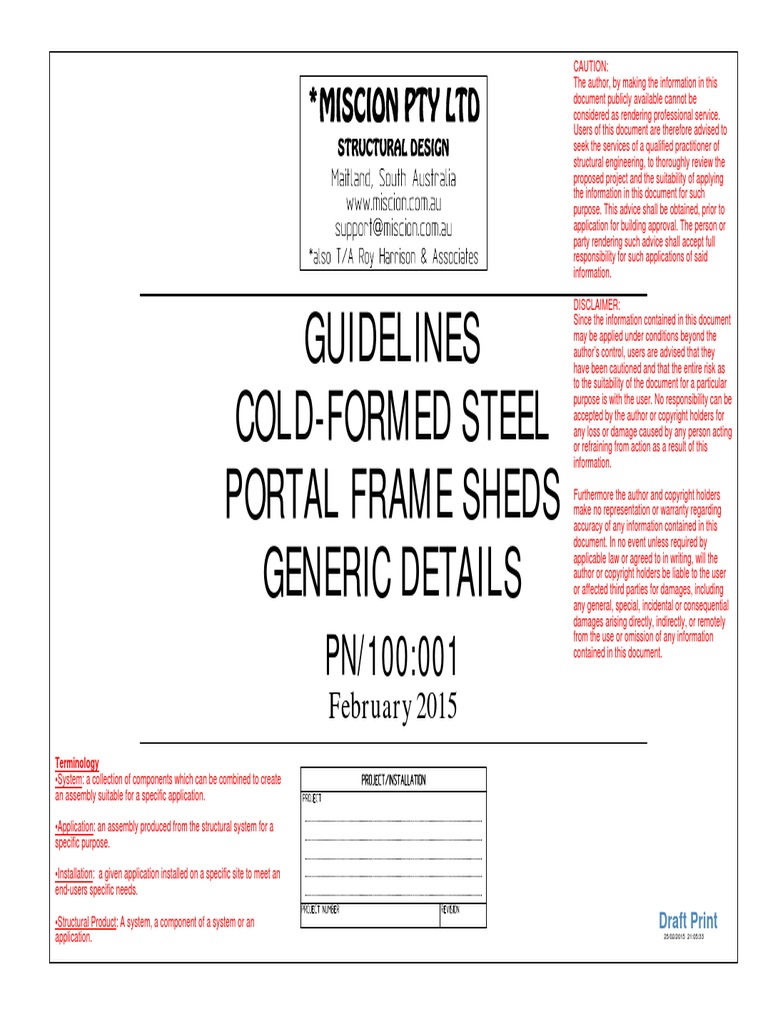 Generic Connection Details Cold-Formed Steel Structures | PDF ...
