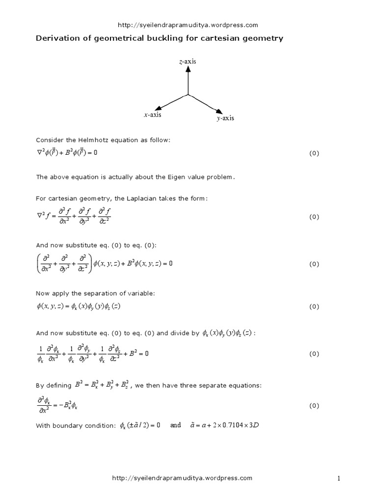 Geometric Buckling Cartesian | PDF | Equations | Geometry