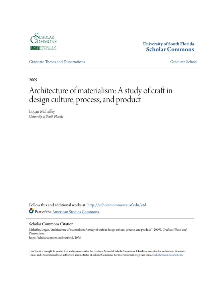 Architecture of Materialism - A Study of Craft in Design Culture | PDF