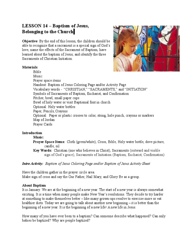 Baptism Lesson for Children | PDF | John The Baptist | Christianity