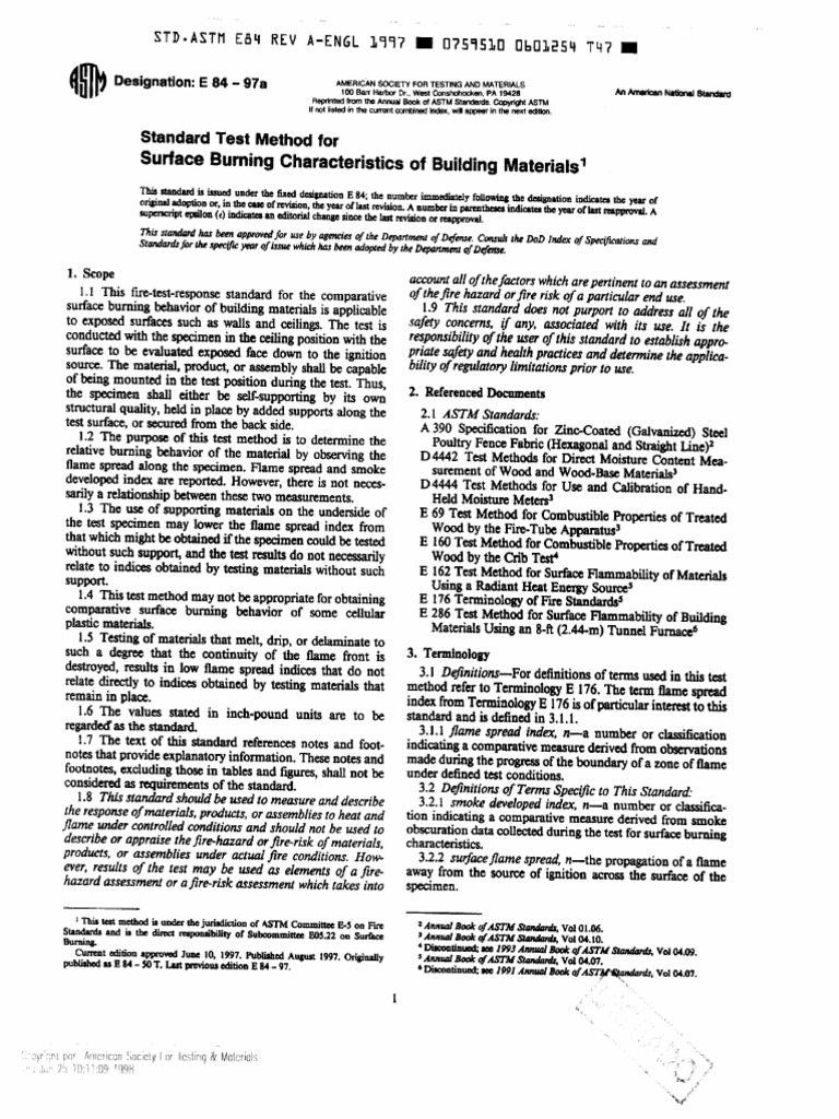 Astm E84 | PDF
