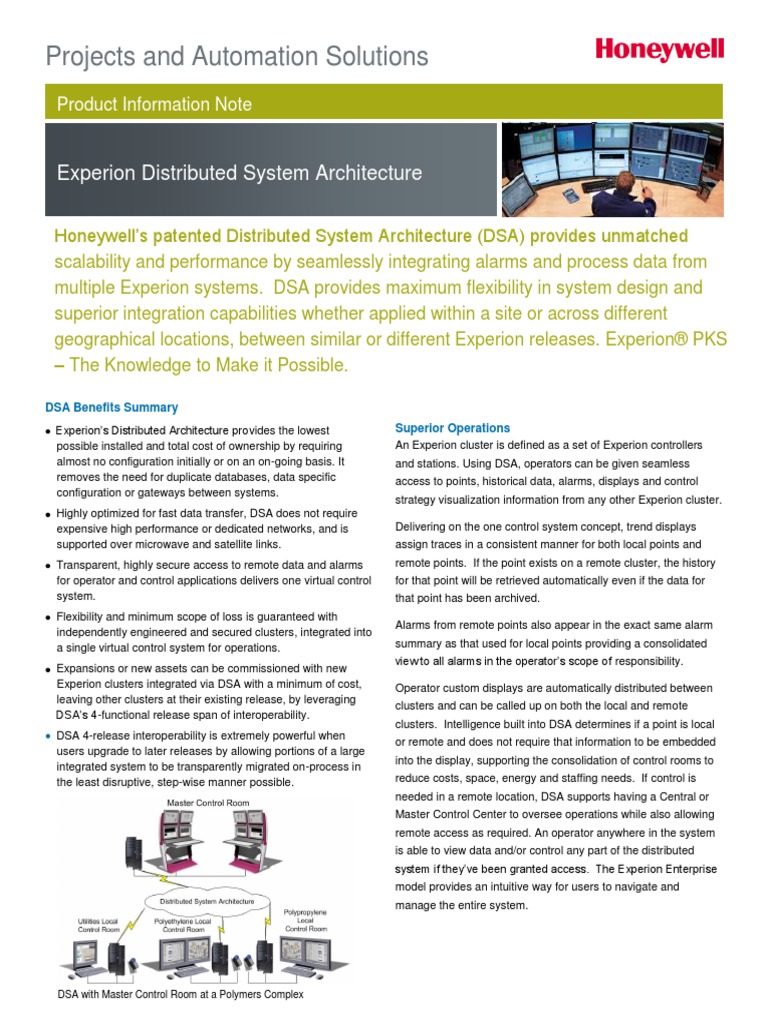 PIN Experion Distributed System Architecture | PDF | Scalability | Databases