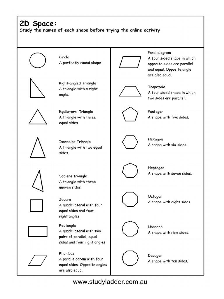 Shapes Names And Sides