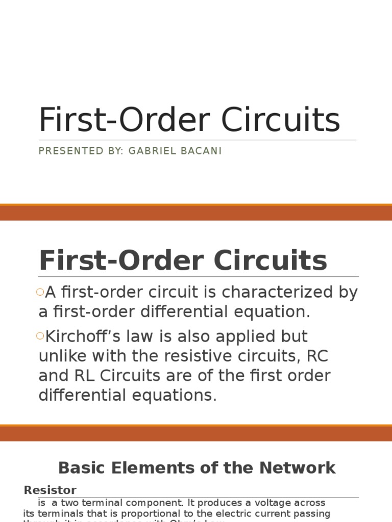 First-Order Circuits Explained | PDF