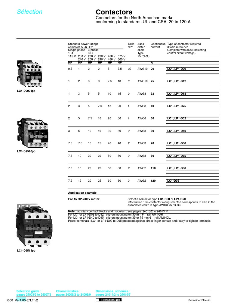 Contactors: Sélection | PDF | Electromagnetism | Electronics