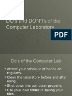 Computer Lab Do's and Don'ts Guide | PDF