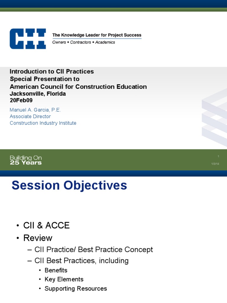 CII Best Practices Overview | PDF | Project Management | Quality Management