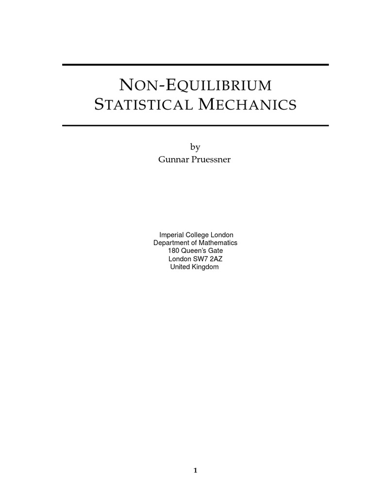 Non Equilibrium Stat Mech | PDF | Probability Density Function | Normal Distribution