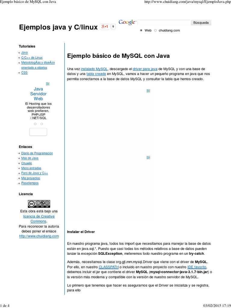 Conectar Java Con MySql JDBC | PDF | Java (lenguaje de programación) | Mi sql