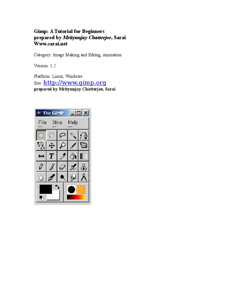 Gimp Manual | PDF | File Format | Computer Graphics