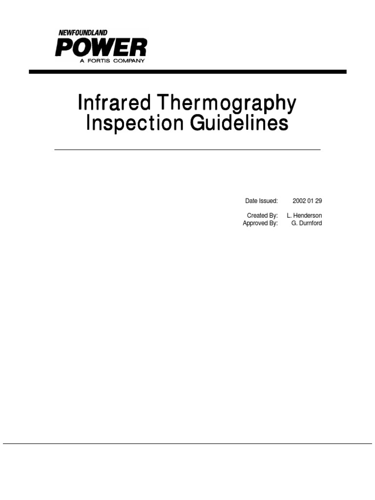 Infrared Thermography Inspection Guidelines | Thermography | Electrical ... Infrared Thermography Inspection Guidelines | Thermography | Electrical ...