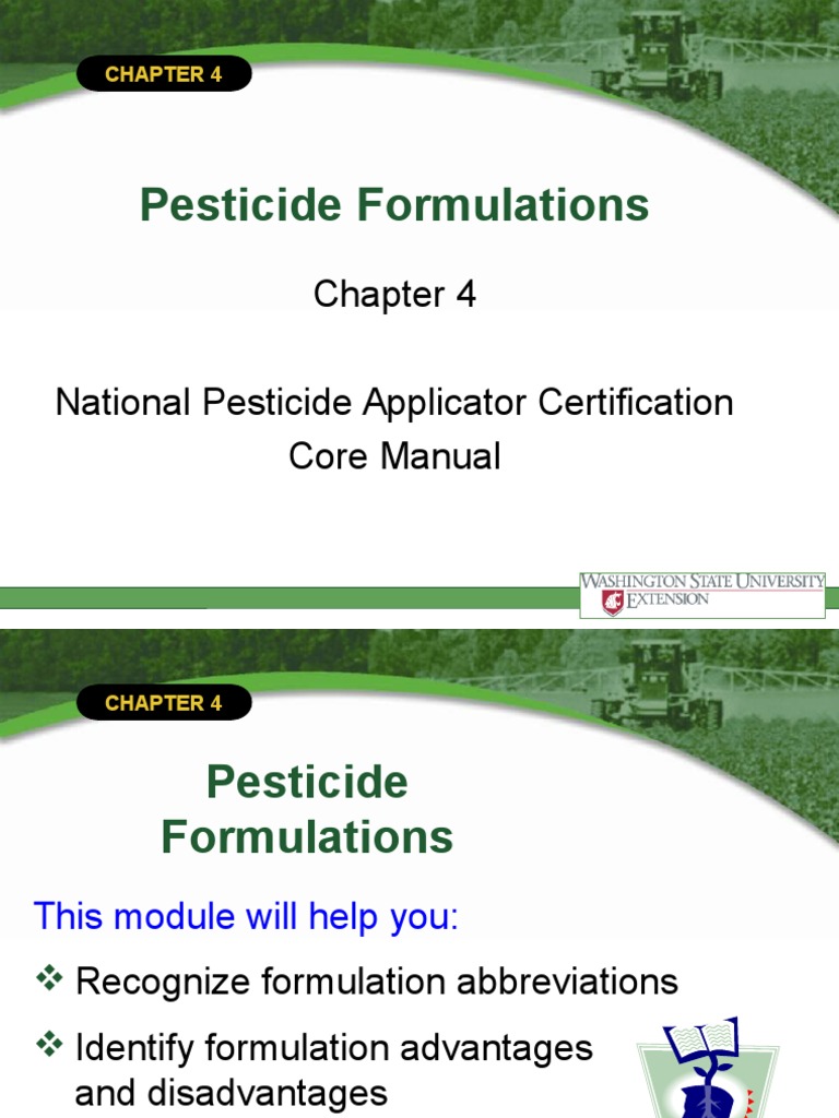Pesticide Formulations: National Pesticide Applicator Certification ...