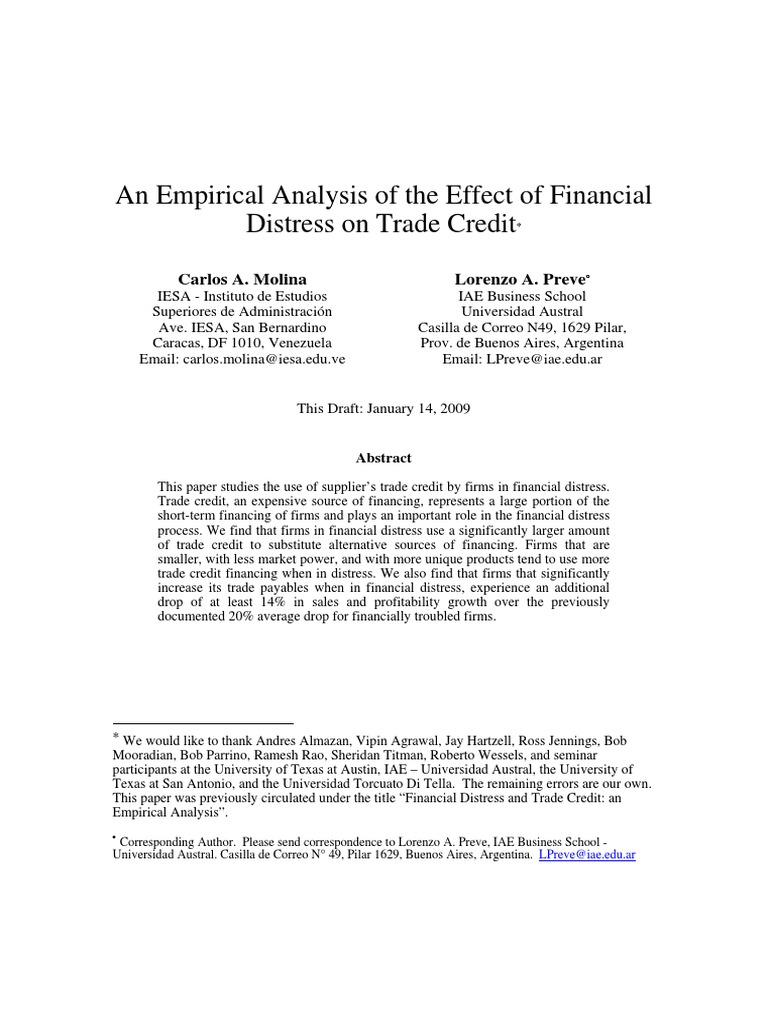 Financial Distress | PDF | Credit (Finance) | Capital Structure