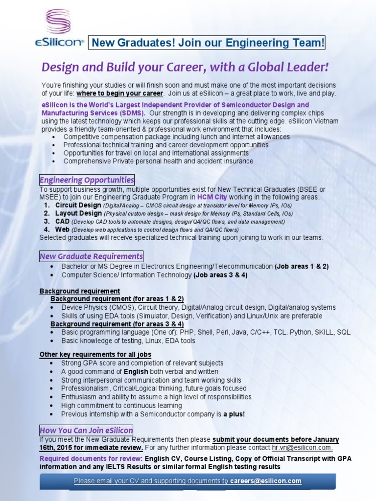 ESilicon New Graduate University Poster - 171214 | PDF | Integrated ...