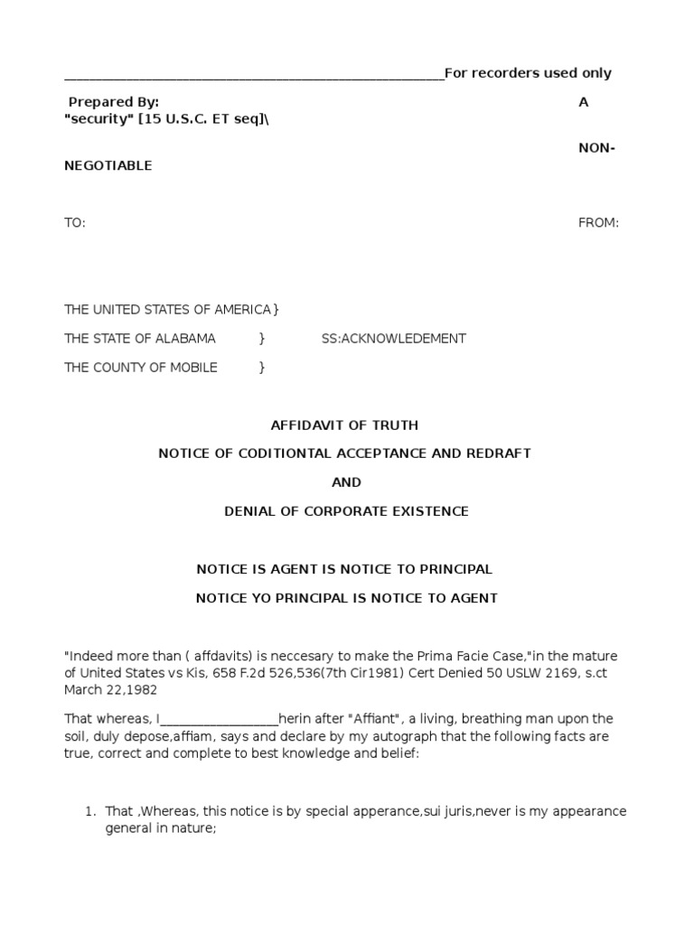 Notice Affidavit | Affidavit | Government