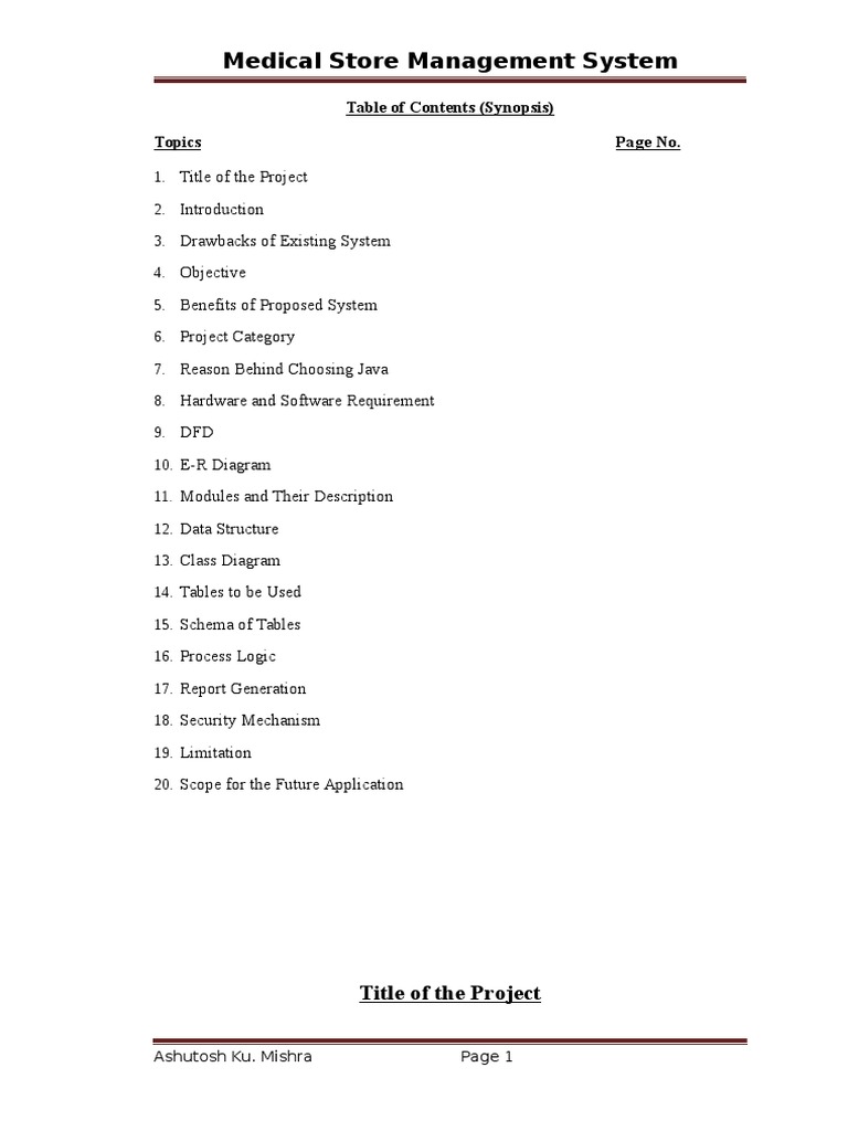 Online Medical Store - Synopsis | PDF | Object Oriented Programming ...