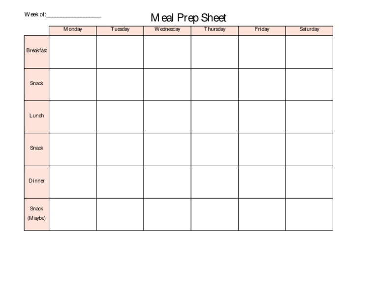 Weekly Meal Prep Planner Template | PDF