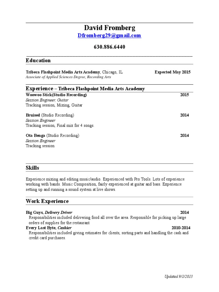 Davidfromberg Resume | PDF | Career & Growth | Art