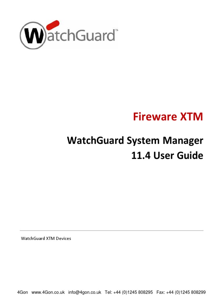 Watchguard XTM User Guide | PDF | Virtual Private Network | Active Directory