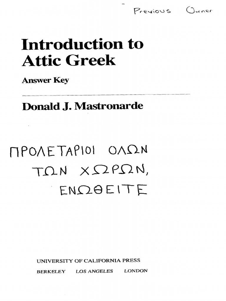 Mastronarde Key and Appendices | PDF | Languages | Language Arts ...