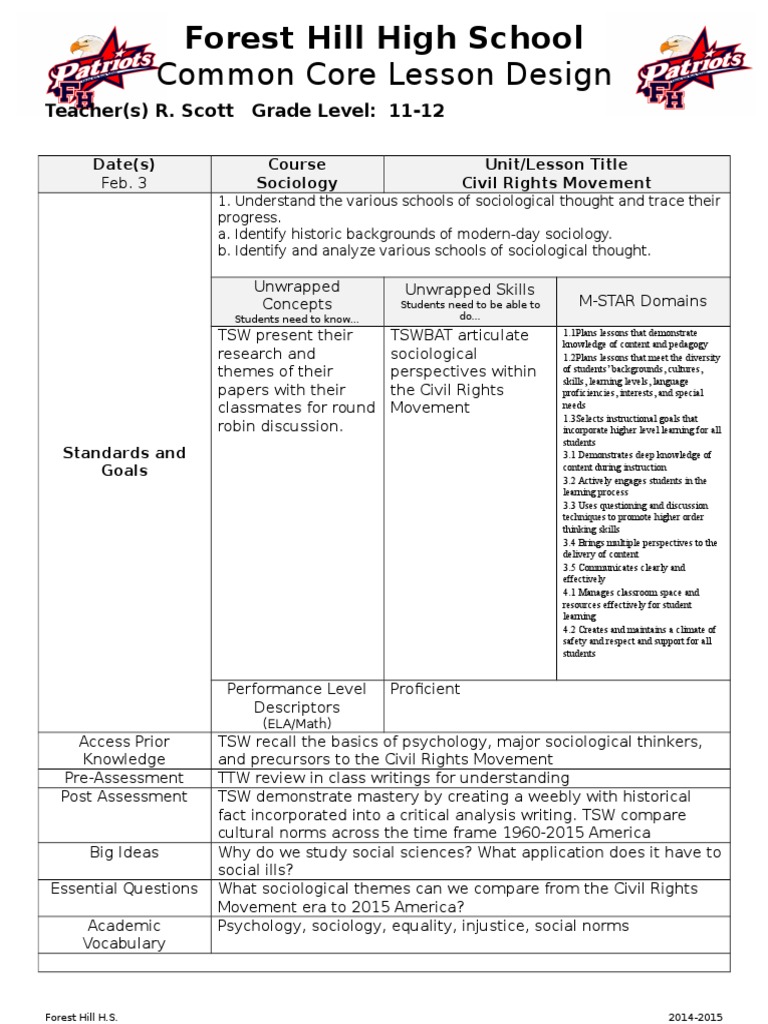Lesson Plan Civil Rights Museum Visit Sociology | PDF | Sociology ...