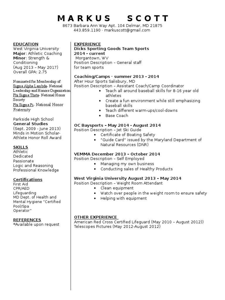 Markus Scott Resume | PDF