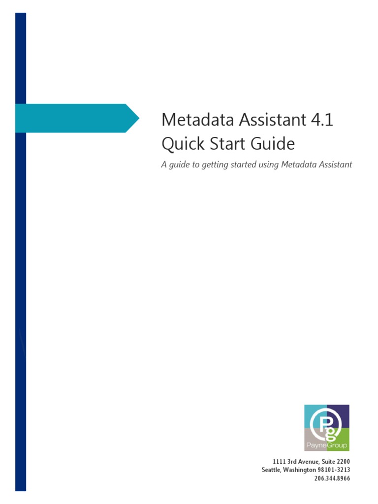 Metadata Assistant Quick Start Guide | PDF | Metadata | Computer File