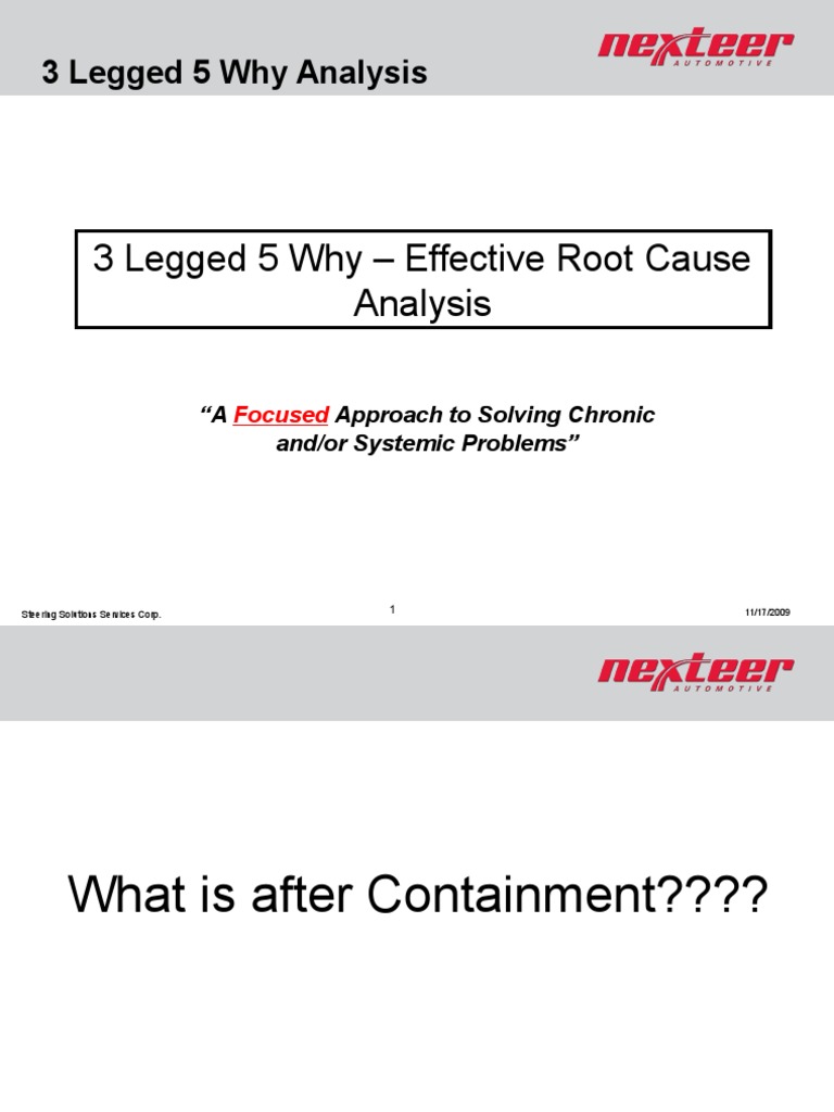 A Guide to Effective Root Cause Analysis Using the 3-Legged 5 Why ...