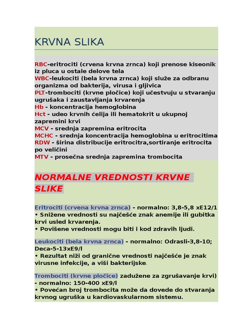 Krvna Slika | PDF
