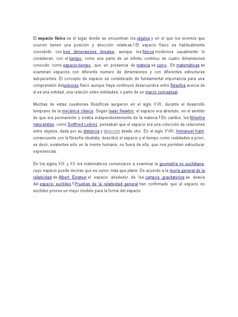 Espacio Fisico. | PDF | Ciencias sociales | Filosofía