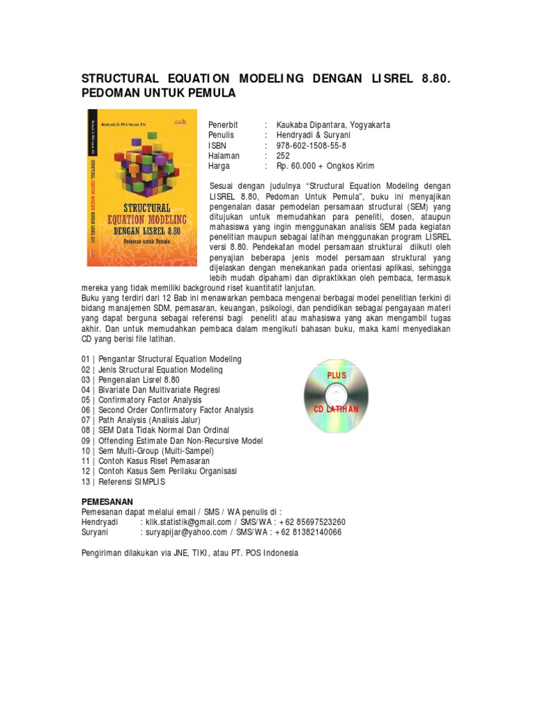 Buku Structural Equation Modeling (SEM) Hendryadi Dan Suryani | PDF