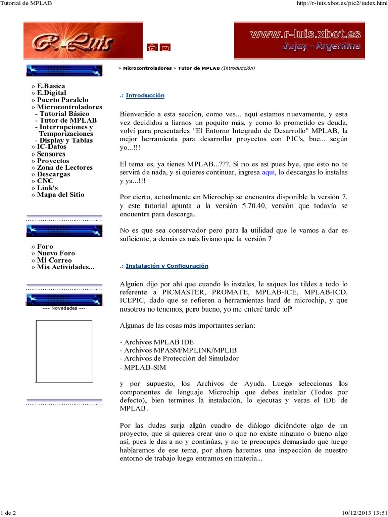 01) Tutorial de MPLAB | PDF | Entorno de desarrollo integrado | Microcontrolador