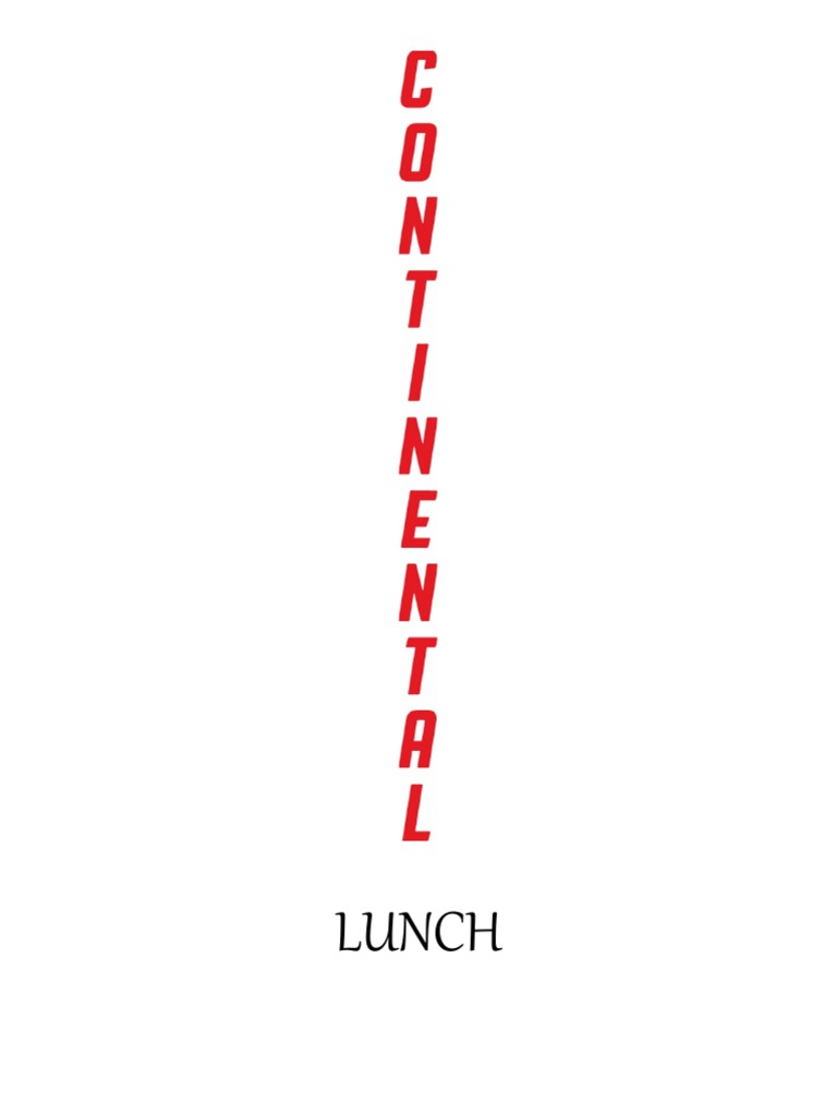 Continental - Lunch Menu | PDF | Pickling | Salad