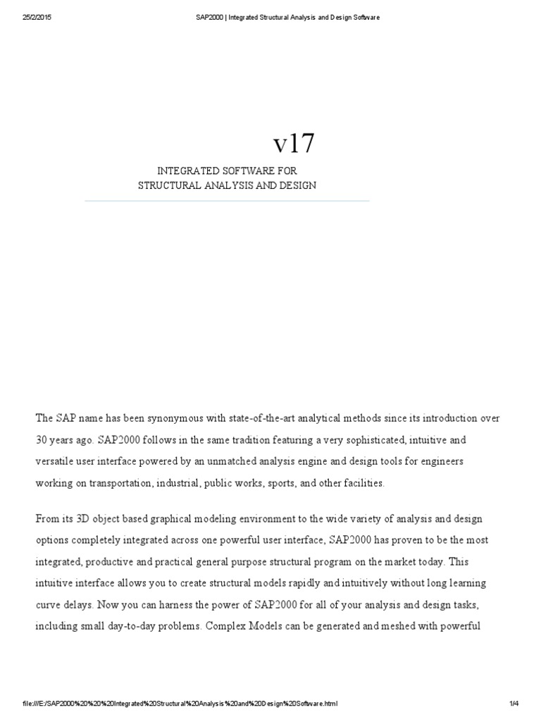 SAP2000 - Integrated Structural Analysis and Design Software | PDF | Structural Analysis | Design