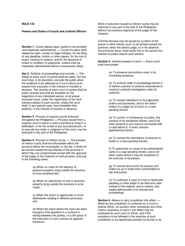 RULE 135-143 Rules of Court | PDF | Lawyer | Judge