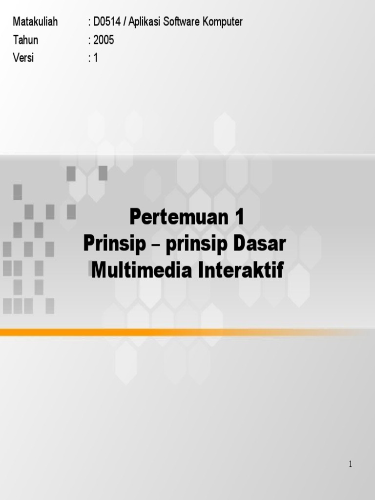 Prinsip - Prinsip Dasar Multimedia Interaktif | PDF