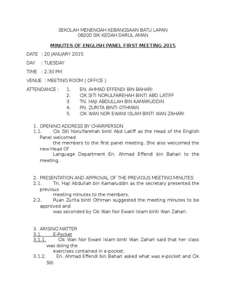 Minutes English Panel | Languages | Personal Growth