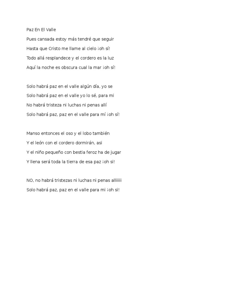 Paz en El Valle | PDF