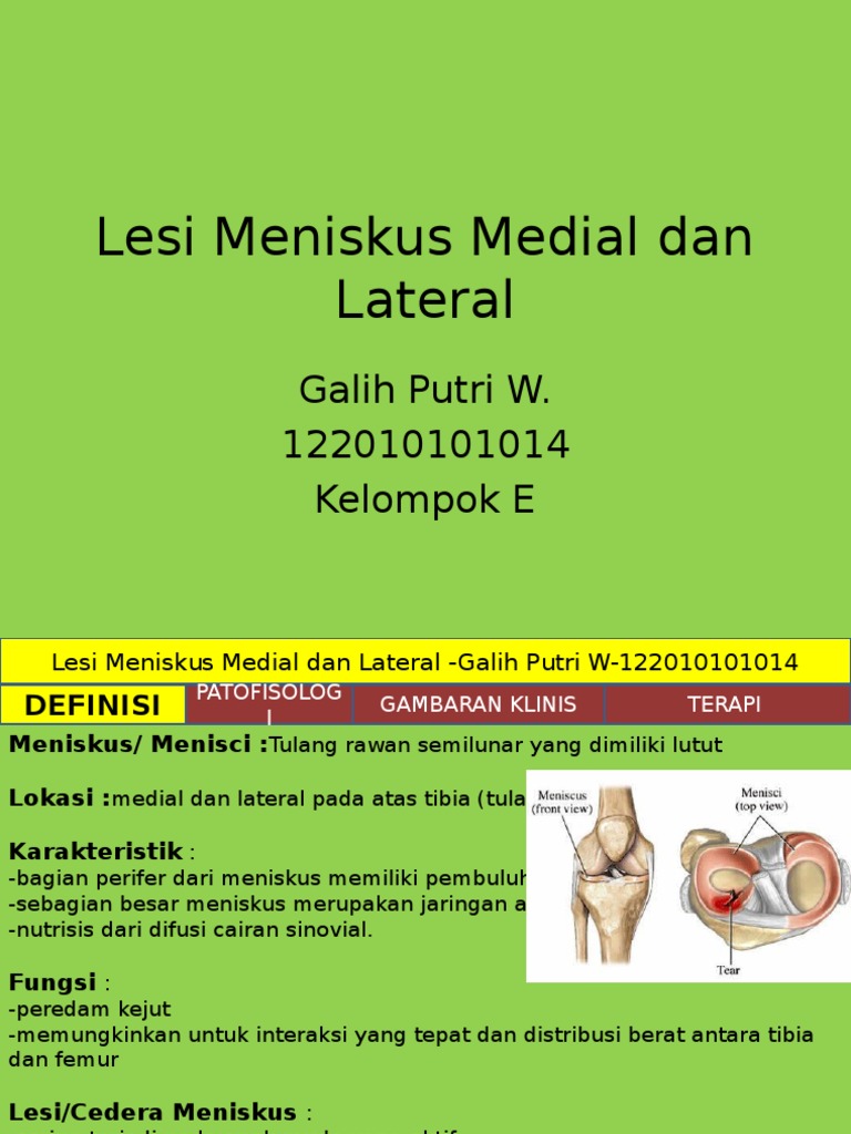 Sken 3 Lesi Meniskus Medial Dan Lateral | PDF
