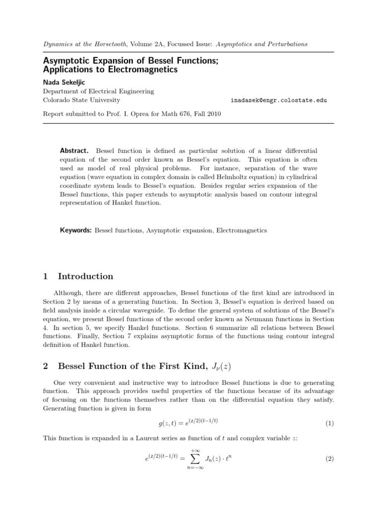 Bessel Function | Download Free PDF | Mathematical Analysis | Teaching ...